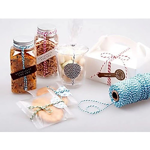 Cotton Bakers Twine，328 Feet Cotton Cord Crafts Twine String Natural Blue Cotton String Twine for Gift Wrapping, Christmas Decor, Bottle Decorations, Baby Shower Decor