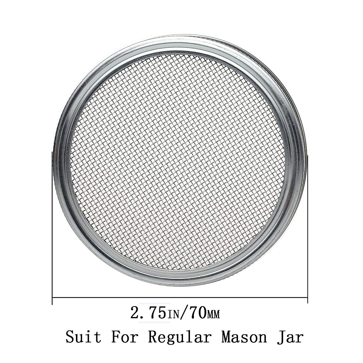 4 Pack Stainless Steel Sprouting Jar Strainer Lids - Regular Mouth Mason Jar Screen Sprouting Kit Lids - for Growing Bean, Broccoli, Alfalfa, Salad Sprouts and More