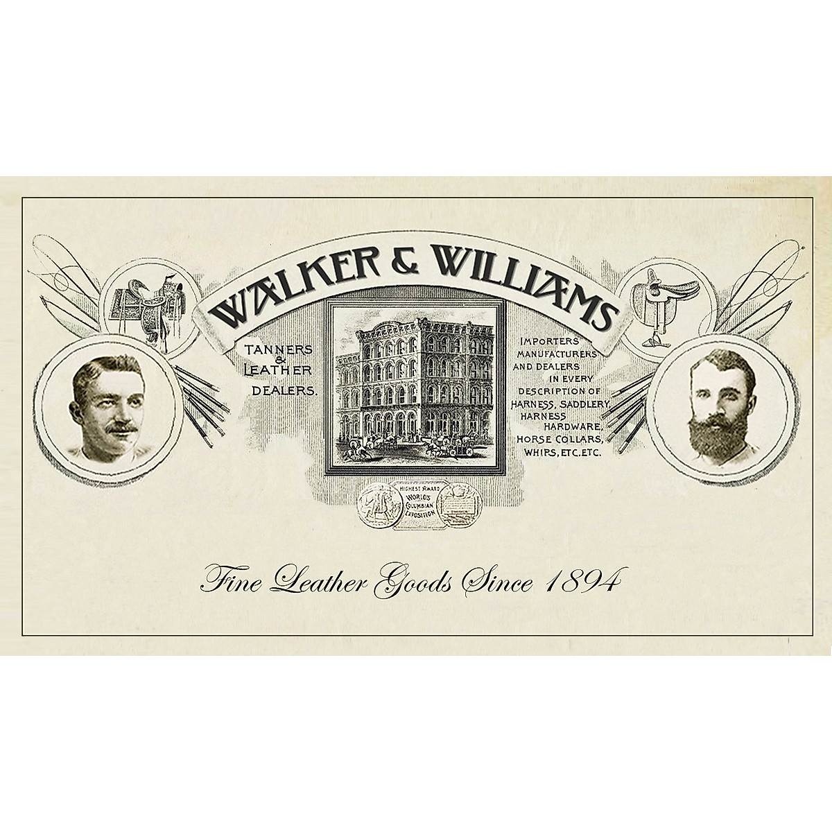 Walker & Williams C-19 Classic Black Vintage Style Rockabilly Guitar Strap Premium Signature Soft Grain Leather Extra Long For Acoustic, Electric, And Bass Guitars