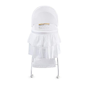 Big Oshi Madison Newborn Baby Bassinet - Bassinet for Boys or Girls - Perfect for Indoor Bedside Napping – Removable Canopy Cover – Includes Mattress Pad and Sheet, White