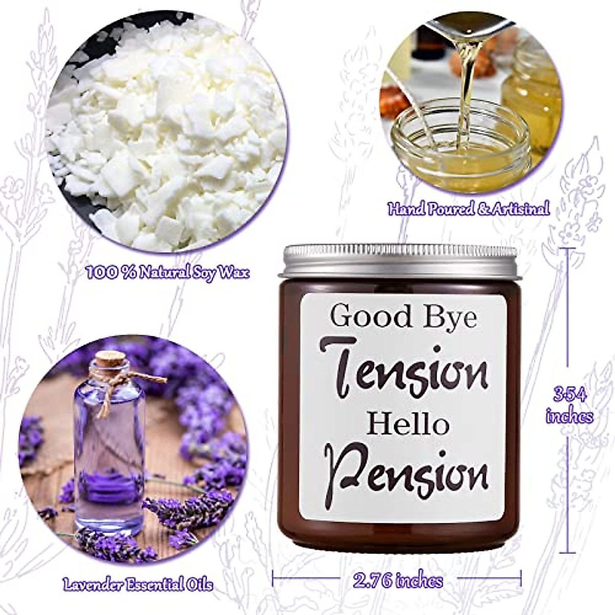 Hyindoor Scented Candles - Retirement Gifts - Lavender Jar Soy Candles for Coworker, Employee, Teacher, Friends - Friendship Gifts, Funny Gifts, Farewell Gifts, Retirement Gifts for Women