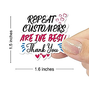 Wailozco Repeat Customers are The Best Stickers,Thank You Stickers,Handmade Stickers,Small Shop Stickers,Envelopes Stickers for Small Business, Online Retailers,Handmade Goods,500 Labels Per Roll
