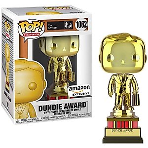 Funko Pop! TV: The Office - Customizable Chrome Dundie Award, Amazon Exclusive Collectible Vinyl Figure (52077)