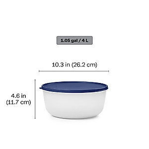 Tupperware Modular Bowl - Large 1.05 Gallon Food Storage Bowl - Dishwasher Safe & BPA Free - (4 L)