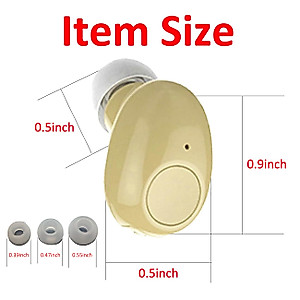 NVAHVA Single Bluetooth Earpiece10 Hrs Playtime,Wireless Headphone, Mini Bluetooth Headset Hands-Free Car Earphone,Cell Phone Bluetooth Earbud for iOS Android Smart Phones PC TV Audiobook (Beige)