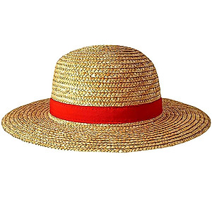 Maedack Luffy Straw Hat Multifunctional Anime Cartoon Character Sunscreen Straw Hat Cosplay Sun Hat for Adults