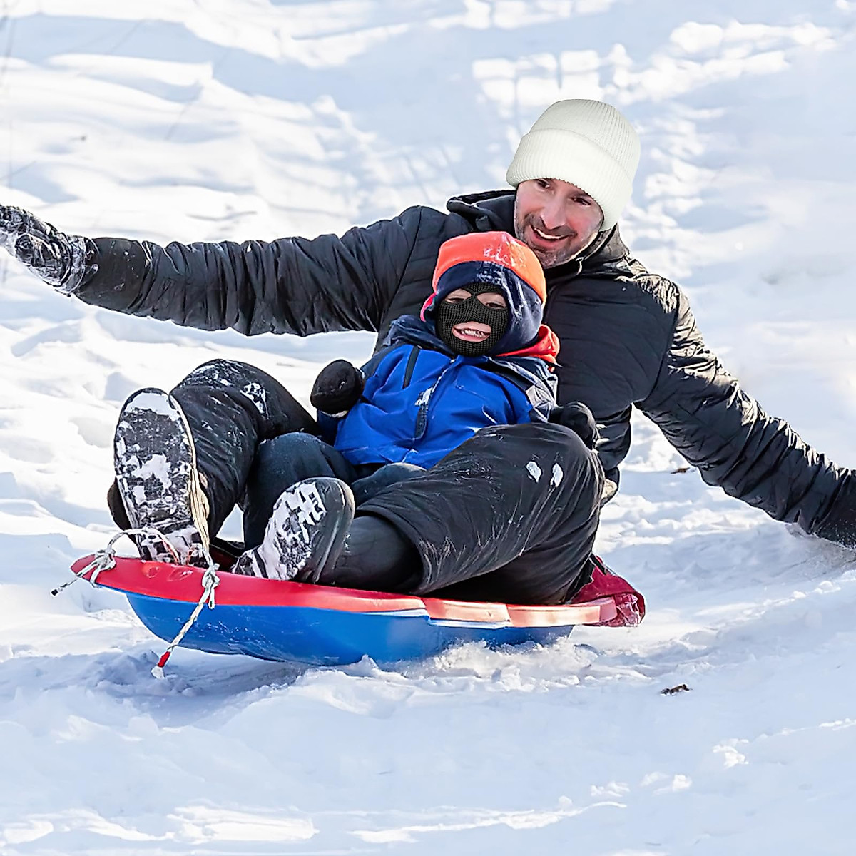 3 Hole Winter Knitted Mask, Full Face Cover Ski Scarf Mask Warm Balaclava for Adult Skiing, Motorcycle, UV Protection, Wind Protection 1234 Black