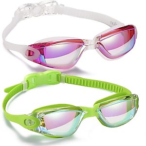 Yizerel Swim Goggles, 2 Pack Swimming Goggles for Adult Men Women Youth Kids Child