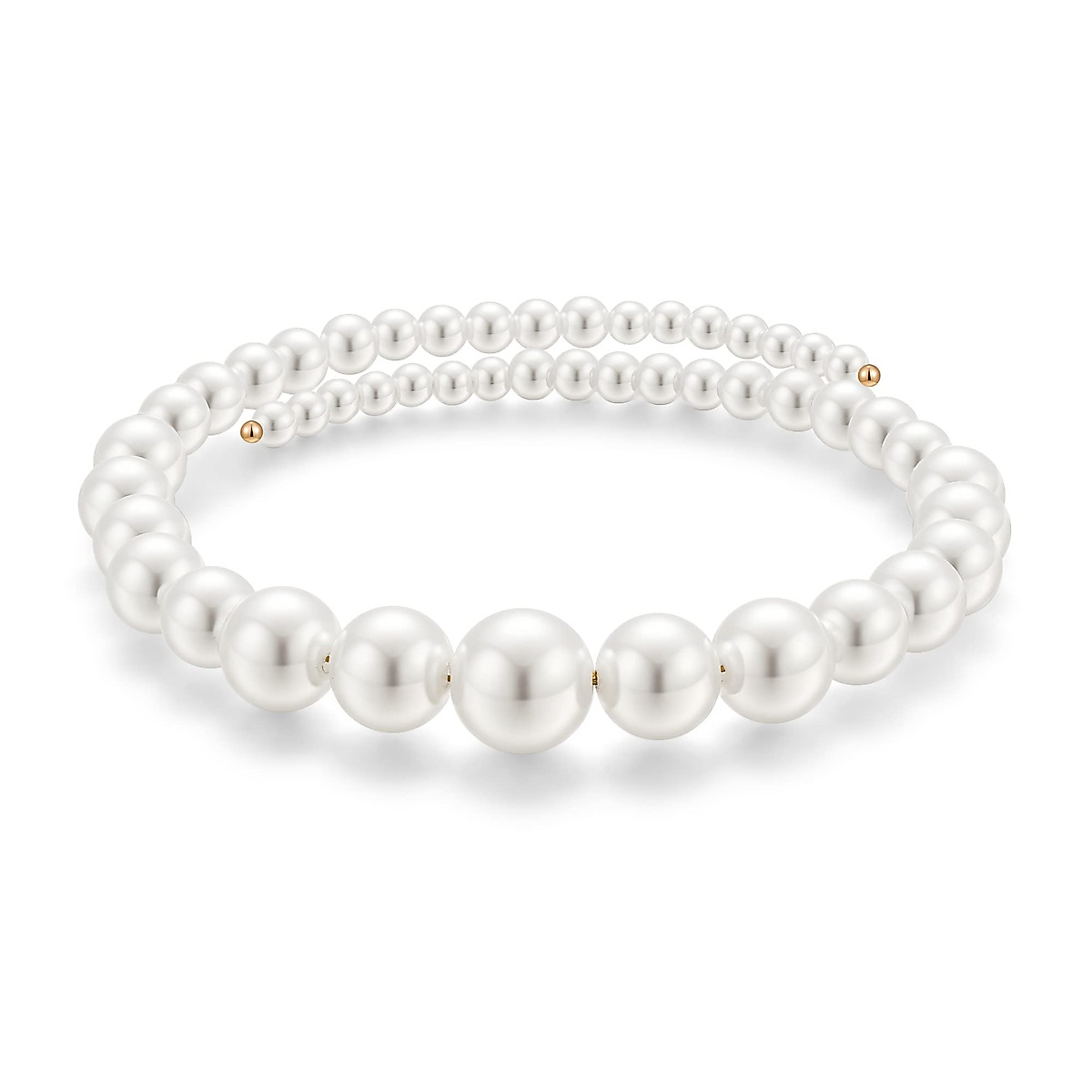 MUYAN Round Imitation Pearl Necklace for Women Pearl Open Choker Necklace Jewelry, White