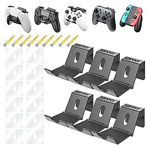 OIVO Controller Wall Mount Holder for PS3/PS4/PS5/Xbox 360/Xbox One/S/X/Elite/Series S/Series X Controller, Pro Controller, Foldable Wall Mount for Video Game Controller&Headphones -6 Pack