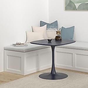 ANDORON Square Dining Table, 32 Inches Kitchen Tulip for 2-4 People, MDF Top and Metal Base, Modern Small Space Room Circle, End Leisure Coffee Side (32" - Square, Black)