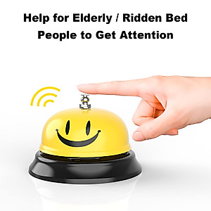 Call Bell, Service Bell Dinner Desk Bell for The Porter Kitchen Restaurant Bar Hotel Schools (4 Pack, Yellow)