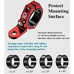 BRCOVAN Whip Light Flag Mount Solid Aluminium Alloy Light Bar Mounts Mounting Bracket Tube Clamp Fit on 1.5''/1.65''/1.75''/1.85''/2'' Roll Cage Bull Bar Roof Rack for ATV UTV Truck (Red)