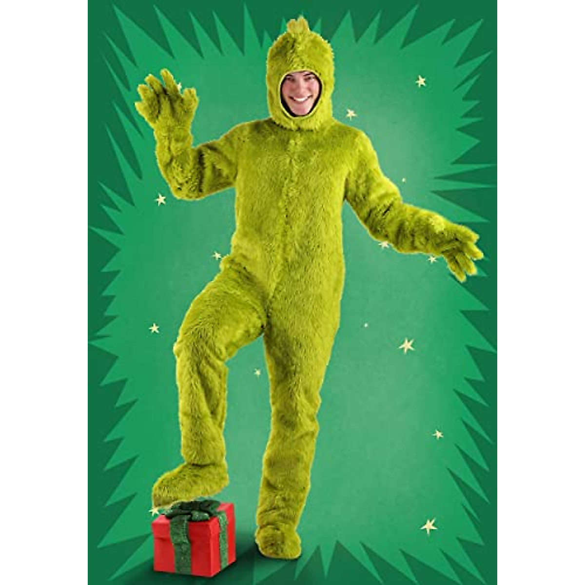 Fun Costumes Adult Dr. Seuss Grinch Open Face Costume Medium