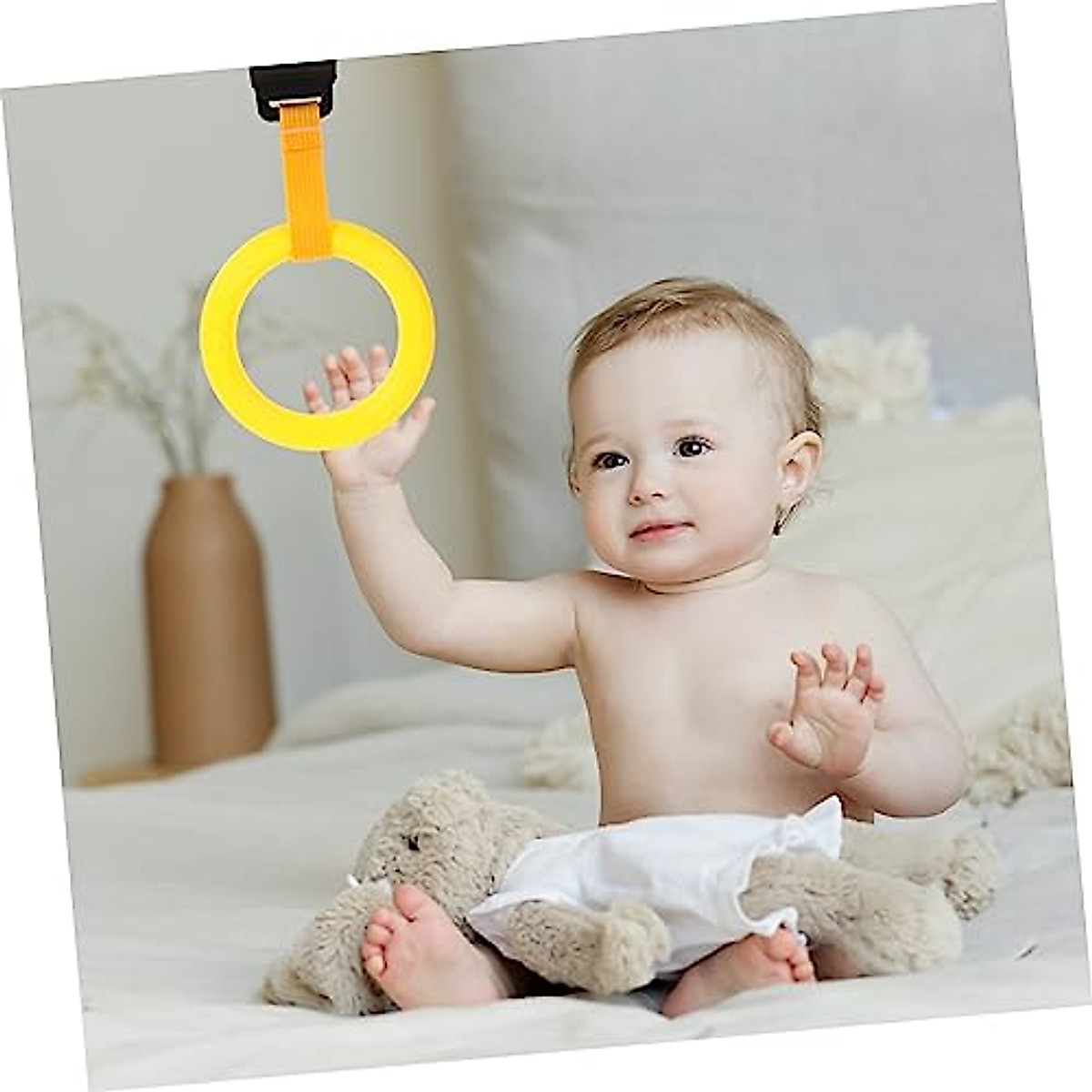 Lurrose Accessories Infant Rings Rings Bracket Hanging Ring Handle The Fence Adjust Kid cots Wristband Crib Hanging Pull Rings Infant Bed Ring Bracket Ring Crib for Plastic