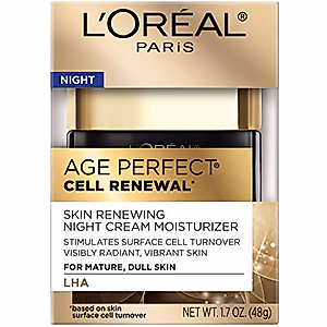 L'Oreal Paris Age Perfect Cell Renewal Night Cream, 1.7 oz - Radiant & Vibrant Skin, Salicylic Acid