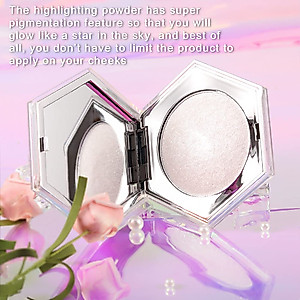 evpct Pearl White Silver Face Highlighter Makeup Shimmer Glitter Diamond Sparkly Highlighters Makeup Palette Powder for Face Body Cheek Pale Skin