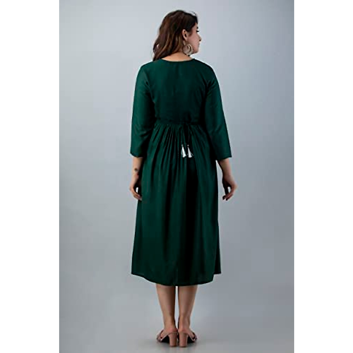 JG Flared Gown for women Indian Tunic Long Dresses Anarkali gown kurtas for women party wear(XXL,Green)