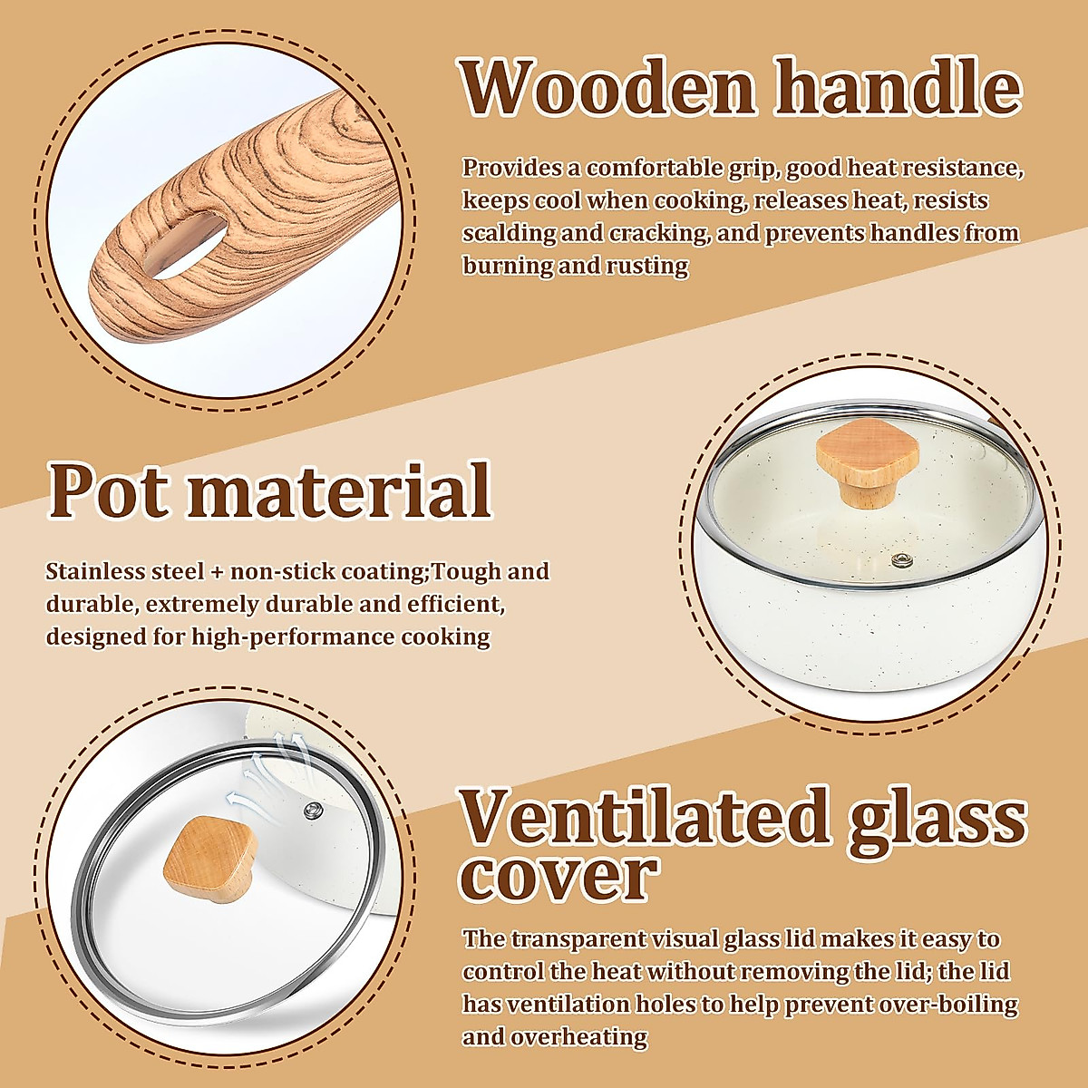 1QT Small Sauce Pan Pot with Tempered Glass Lid, Non-Stick Saucepan,Portable Milk Saucepan Sauce Cooking Pan Even Heat Conduction Cooking Sauce Pot for Induction Cooking(1 QT)