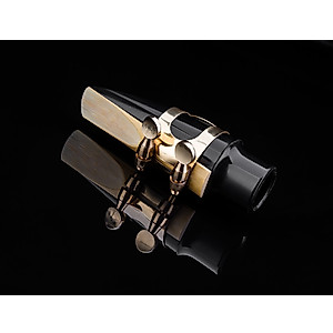 Glory Alto Saxophone Mouthpiece Kit with Ligature,one reed and Plastic Cap-Gold