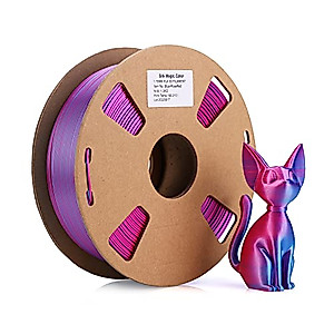 Tumbler PLA 3D Printer Filament, 1.75mm Dimensional Accuracy +/- 0.03mm 2.2lbs, Silk Magic Color Blue Rosered