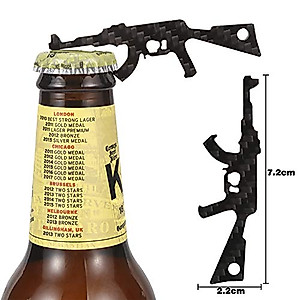 CRMPro Carbon Fiber Bottle Opener with Metal Keyring, Ultralight Keychain Bottle Openers for Outdoor Campaign Bar Restaurant, Portable Wine Opener Best Gift for Men Soldier…