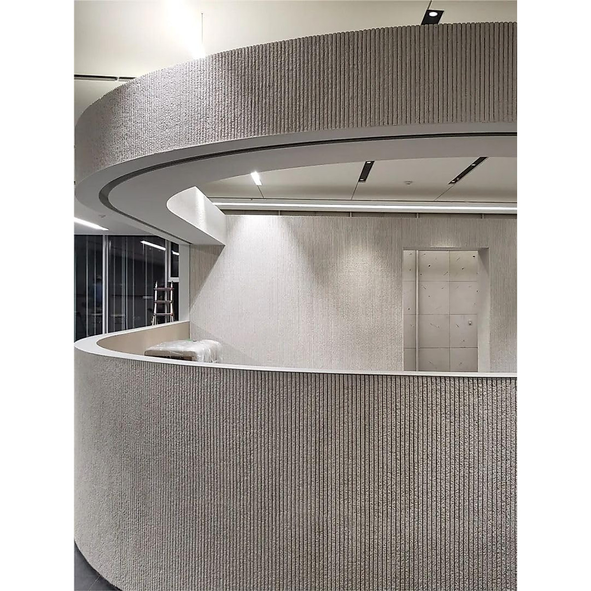 Ribbed Textured Stone Flexible Wall Cladding Panels, Beige and Black