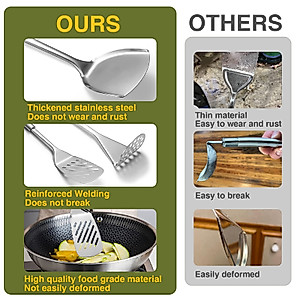 Stainless Steel Kitchen Utensil Set- Fungun 28 Pcs Cooking Nonstick Cookware Set with Spatula - Best Gadgets Tools Kitchen Accessories