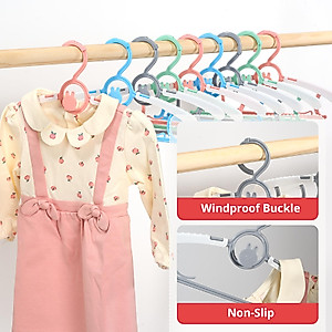 PIGLOG Kids Hangers, Extendable & Stackable Baby Hangers, 60PCS Mix-Colors Toddler Hangers for Baby Toddler Children Kids Teen, 11~14Inch Non-Slip Plastic Kid Hangers, Baby Clothes Hangers