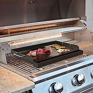 MixRBBQ Nonstick Griddle for Gas Grill, 25" X 16" Carbon Steel Griddle for BBQ Gas Grill/Charcoal, Griddle Flat Top Plate Insert Outdoor Camping, Parties and Tailgating Accessories