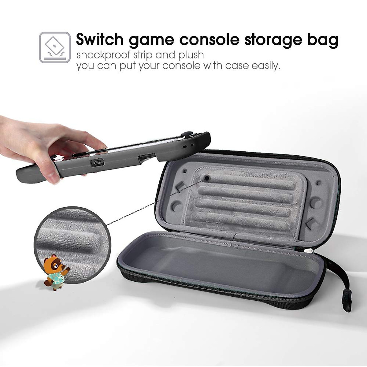 Smatree Hard Shell Carry Case for Nintendo Switch with 10 Game Cartridges, Protective Storage Case for Travel（Black）