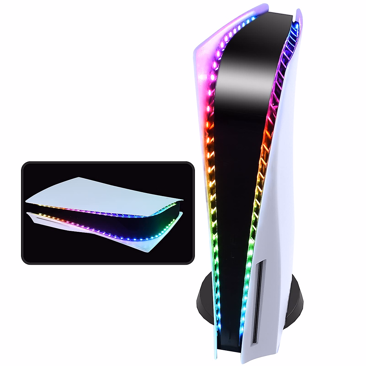 LED Light for PS5/PS5 Slim, RGB Light Strip DIY Decoration for PS5/PS5 Slim Console with 5050 LED Lights Flexible Lights Strips for PS5/PS5 Slim Console