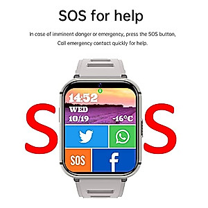 WATCHSDV 4G Cellular Smart Watch Android LTE Smartwatch 4GB+64GB 4G LTE Smart Watch 1080mAh Smartwatch 2.08 inch Large Screen Men Watch with 5.0MP Camera Bluetooth GPS Tracker SOS Button