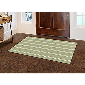 Brumlow Mills Vertical Stripes Traditional Print Pattern Indoor Area Rug, Perfect for Living Room Decor, Dining, Kitchen Rugs, Bedroom or Entryway Rug, 2'6" x 3'10", Green