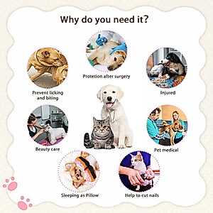 Inflatable Dog Cone Collar,Soft Dog Neck Donut Recovery Collar for Dogs and Cats After Surgery, Prevent Pets from Biting & Scratching, Elizabethan Collar for Small Medium Dog (Pink,M)