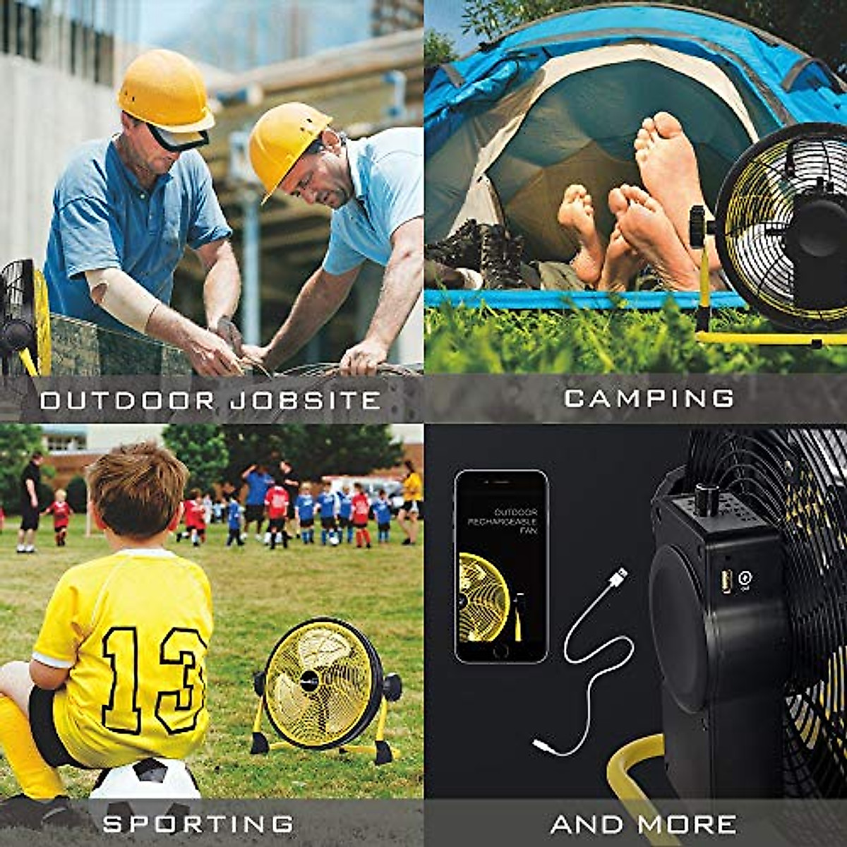 Geek Aire CF1 Outdoor Fan 12 Inch Cordless Variable Speed Rechargeable (2 Pack)