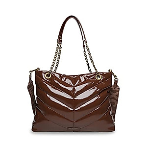 Steve Madden Cameo-P Patent Tote, Chocolate