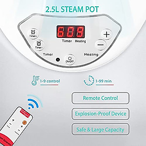 Simivol Portable Steam Sauna for Home Spa, Personal Steam Sauna Tent Indoor with Steamer, 1 Person Steam Room with Foldable Chair& Remote Control(Black)