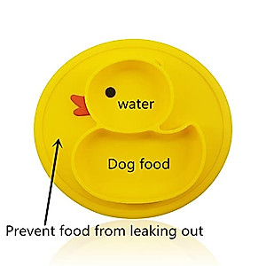AHEGAS Dog Food Bowl Dog Cat Meal Plate Sub-Grid Silica Gel Suction Cup Food Bowl Multifunctional One-Piece Water Container Outdoor Portable Foldable ( Color : Blue )