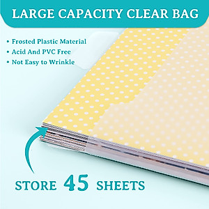 Caydo 24PCS Scrapbook Paper Storage Organizer with Buckle Design Scrapbook Paper Storage with 60 PCS Sticky Index Tabs for Holding 12 x 12 Inch Scrapbook Paper, Vinyl Paper, Cardstock