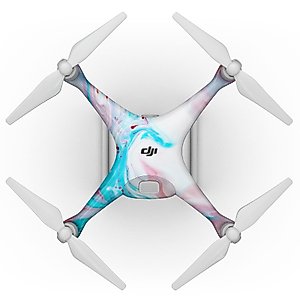 Design Skinz Design Skinz Marbleized Teal and Pink V2 Full-Body Wrap Decal Skin-Kit Compatible with The Drone DJI Inspire 1