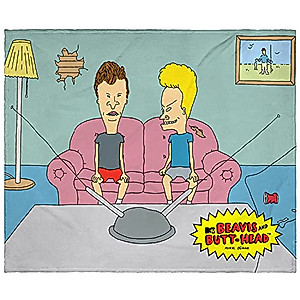 INTIMO MTV Beavis and Butt-Head On Couch Show Plush Fleece Throw Blanket Wall Scroll