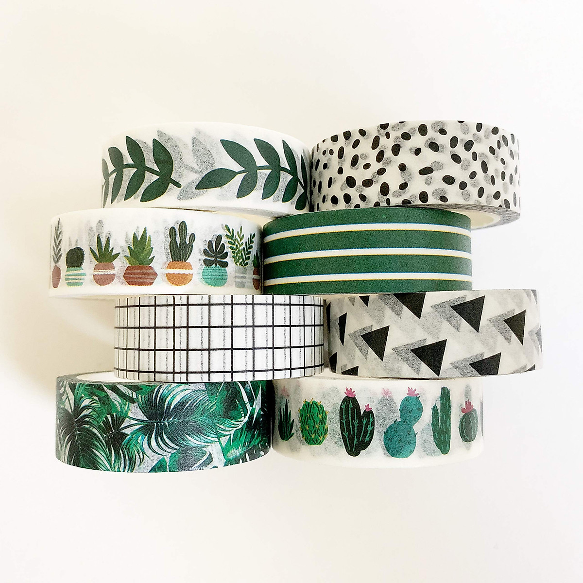 Washi Tape Set of 16 Rolls of 15 mm Wide Washy Tape Cute Decorative Tape for Journaling, Scrapbooking, Crafts, Bullet Journals, Planners, DIY Décor, Craft Supplies For Adults & Kids (Meadow)