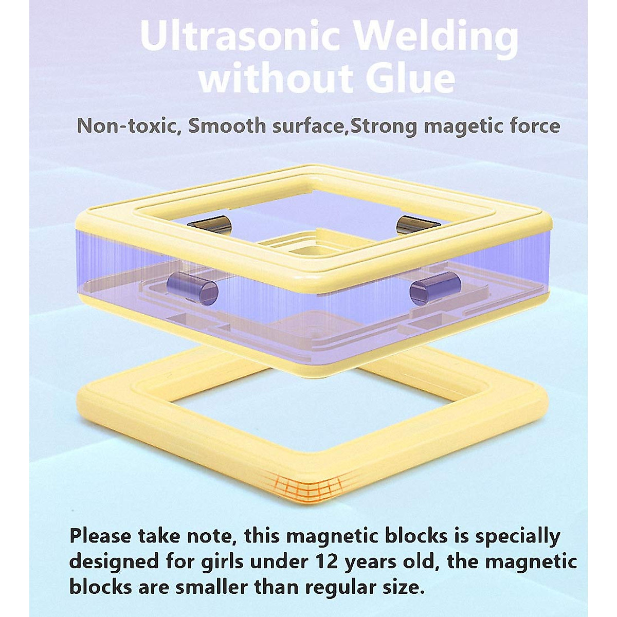 VIXA Magnetic Blocks Educational Castle Building Toys Creativity Kids DIY Magnetic Tiles with Wheels Storage Box Ideal for Birthday Halloween Christmas Party Gift for Girls & Boys-124 pcs