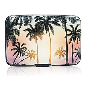 Oirtmiu RFID Blocking Credit Card Holder, Mini Aluminum Card Wallet, Slim Metal Hard Card Case, ID Case, Business Card Case for Women- 8 Slots