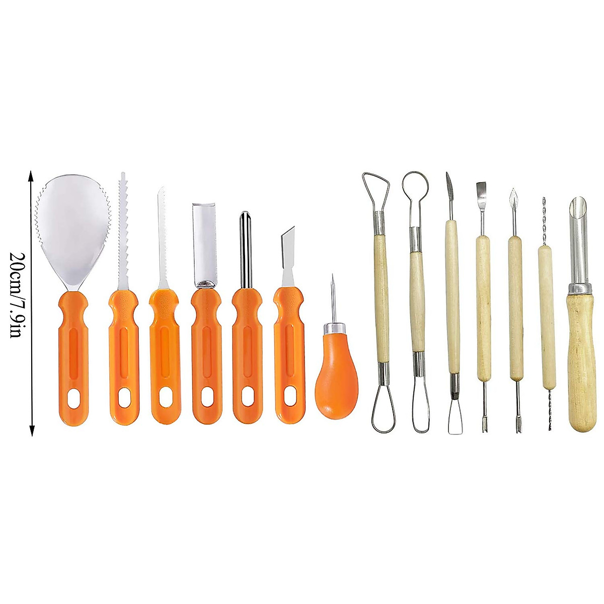 Halloween Pumpkin Carving Kit - 14 Pcs Professional Jack-O-Lanterns Pumpkin Cutting Supplies Tools Kit - Easily Sculpting DIY Halloween with Carrying Case - Carving Knife for Halloween Decoration