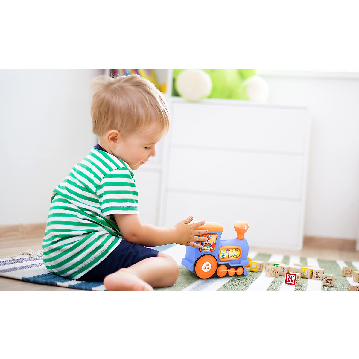 Blippi Toy Train for Kids with Built-in Music and Sound Effects, Musical Toy Designed for Fans of Blippi Toys and Blippi Gifts for Kids Aged 3 and Up