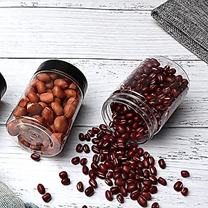 Woaiwo-q Plastic Jar with Lid, 4 oz Clear Plastic Storage Favor Jars, Empty Slime Containers with Lids for Food Storage, Beauty Products(White, Set of 30)