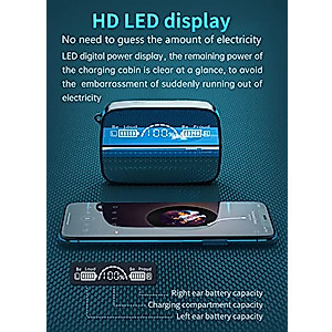 TWS Bluetooth Headphones,HD Stereo Noise Cancelling Wireless Earphones,Bluetooth 5.1 Earbuds 180H Playtime Wireless Charging Case & Power Display,in-Ear TWS Headphone for iPhone and Android Phones