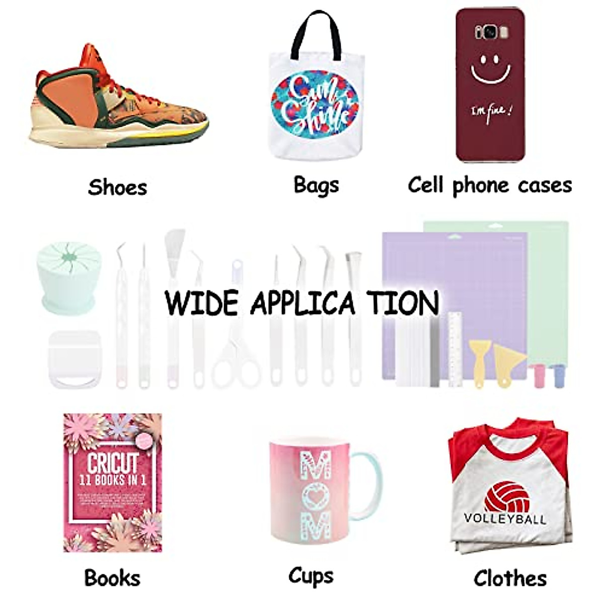 Accessories Bundle for Cricut Machine Maker, Compatible with Cricut Machine, Cricut Maker Weeding Tool, Colored Pencil, Cutting Mat, Scraper, Ruler, Adapter Suitable for Beginners Artisans 44 PCS